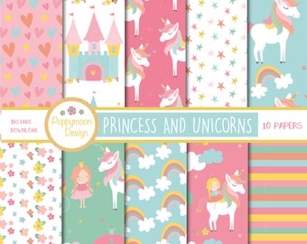 Fairies and Unicorns Magical Digital Paper Pack | Etsy