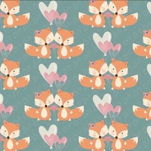 Foxy Valentines, Digital Paper Pack - Etsy