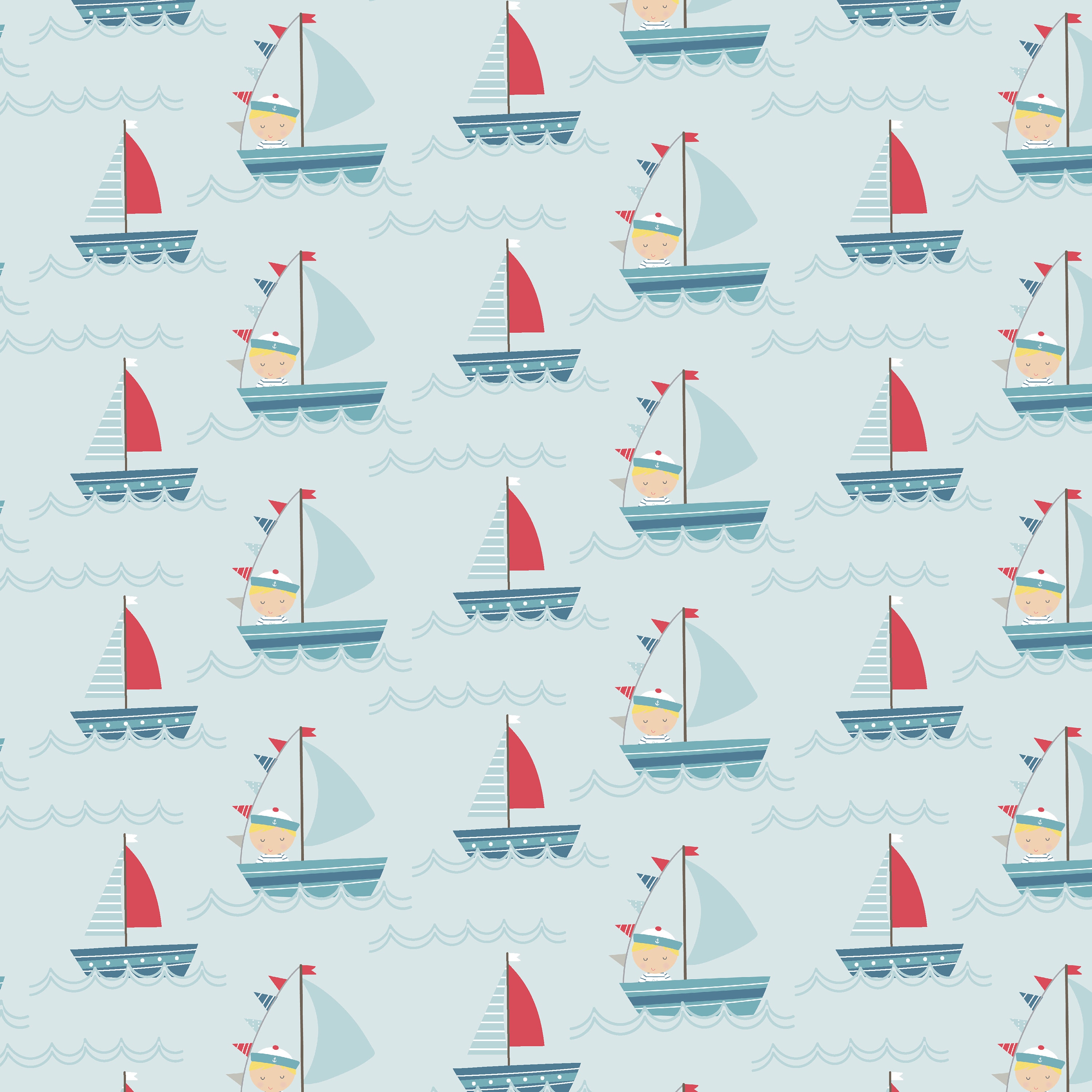 By the Sea Boy and Girl Sailors, Blue and Red, Digital Paper Pack - Etsy