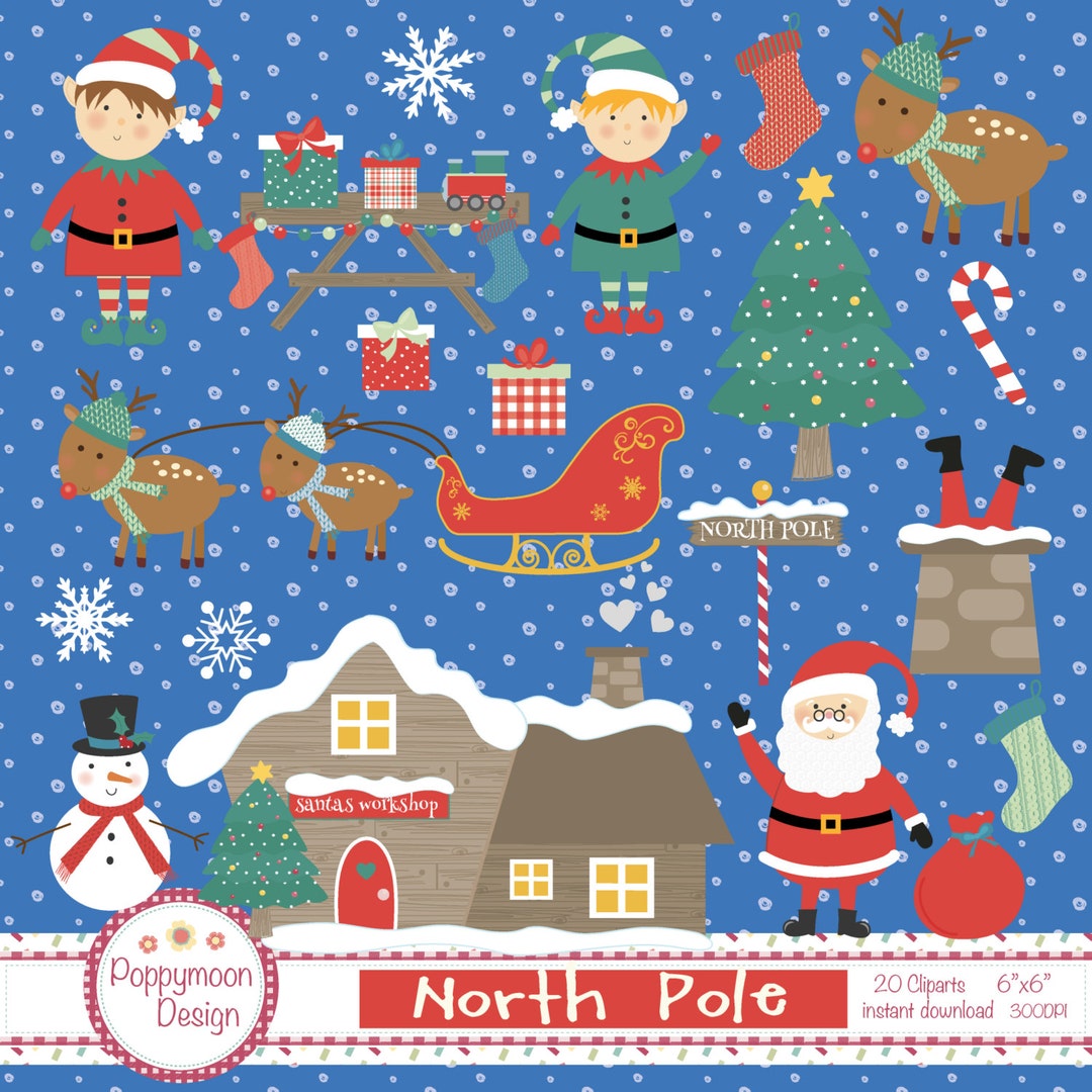 North Pole, Printable Digital Clipart Set - Etsy