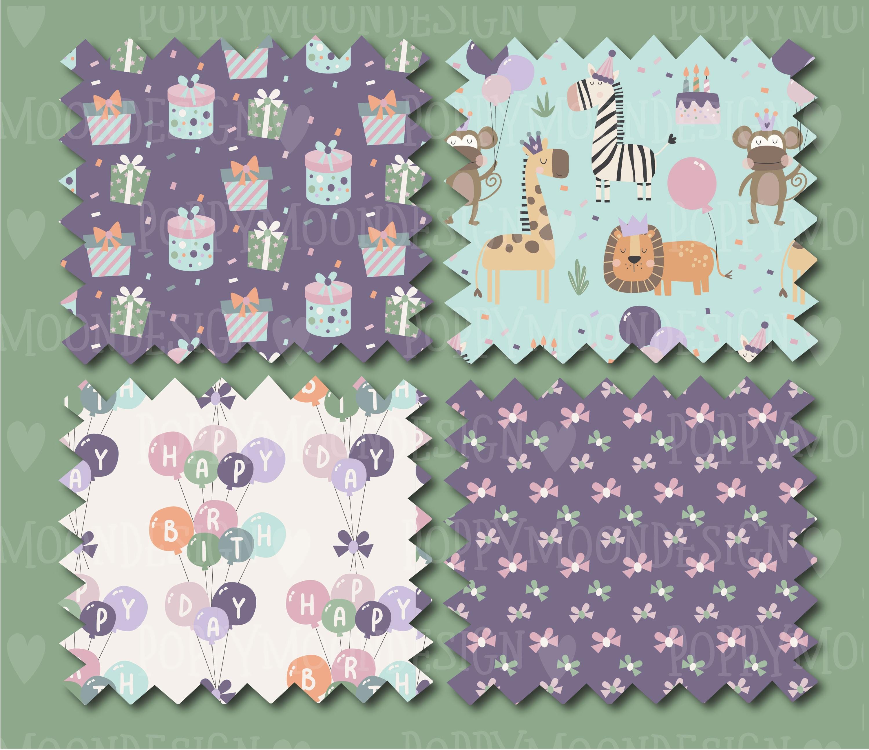 Jungle Party Animals Digital Paper Set – Cute Pastel Safari Themes - Etsy