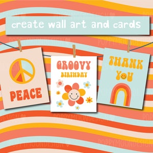 Groovy, Retro, Hippie, Flower Power, Digital Printable Clipart - Etsy