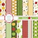 Apple Digital Paper Packapplesginghamstripe and Polka Dots | Etsy