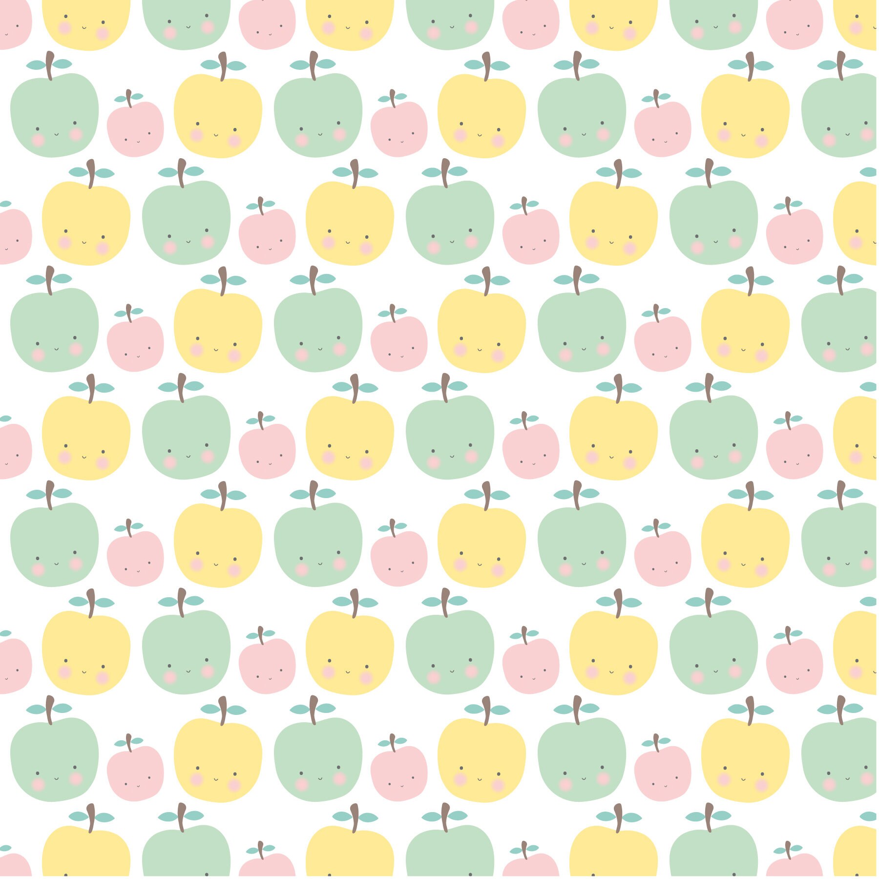 Fruities, Kawaii Fruit, Pastel , Digital Paper Pack, Scrapbook Paper ...