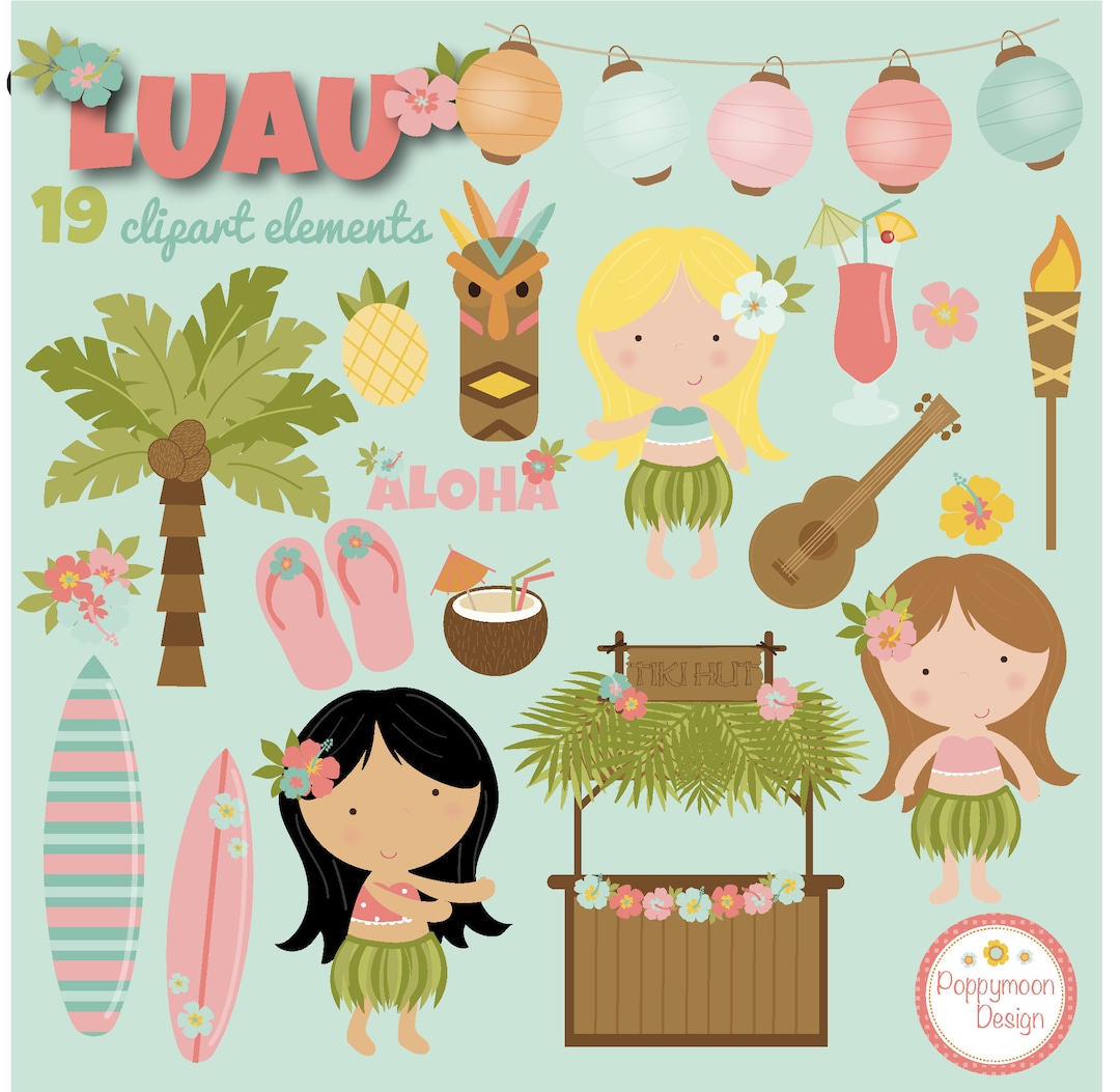 Luau,beach, Digital Clip Art Set - Etsy