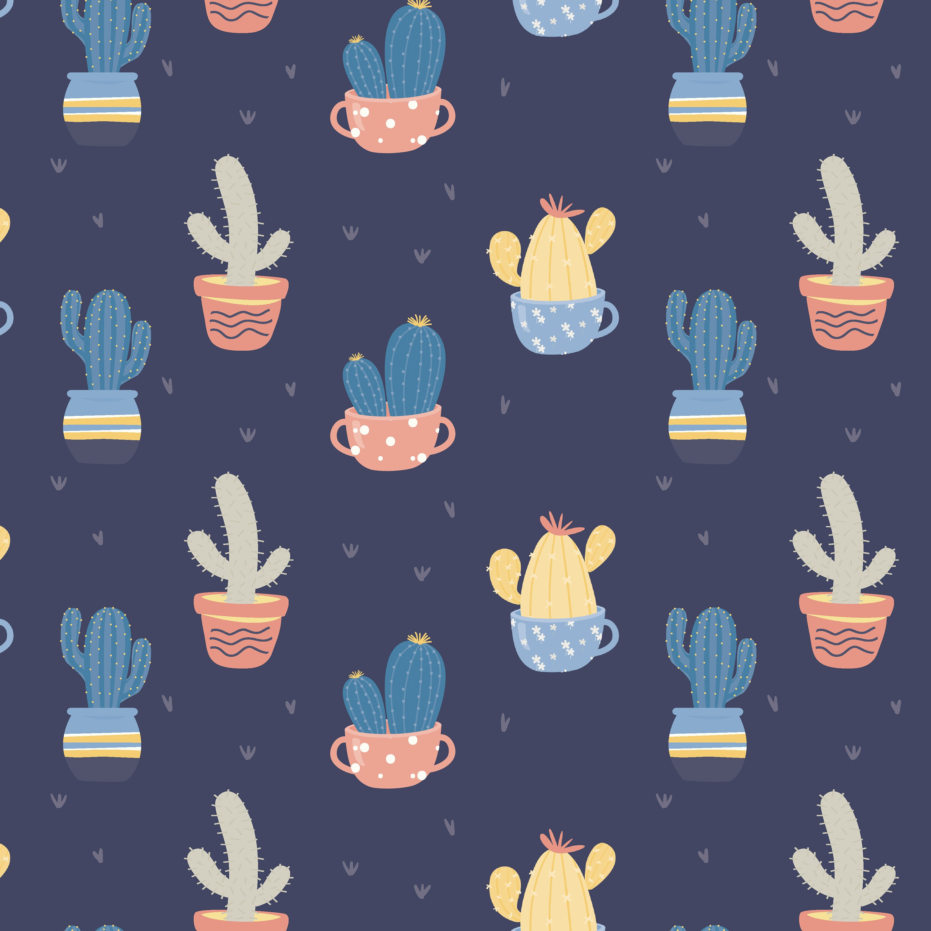 Cactus Printable Digital Paper Set | Etsy