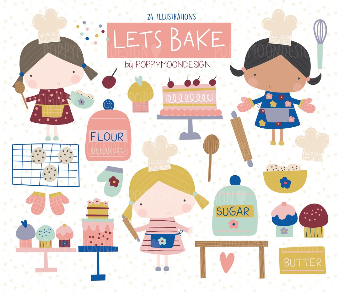 Lets Bake, Baking, , Digital Printable Clipart - Etsy