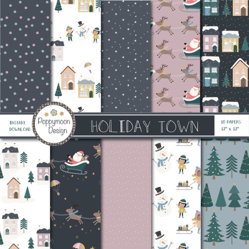 Christmas Digital Paper Commercial Use Christmas Printable - Etsy