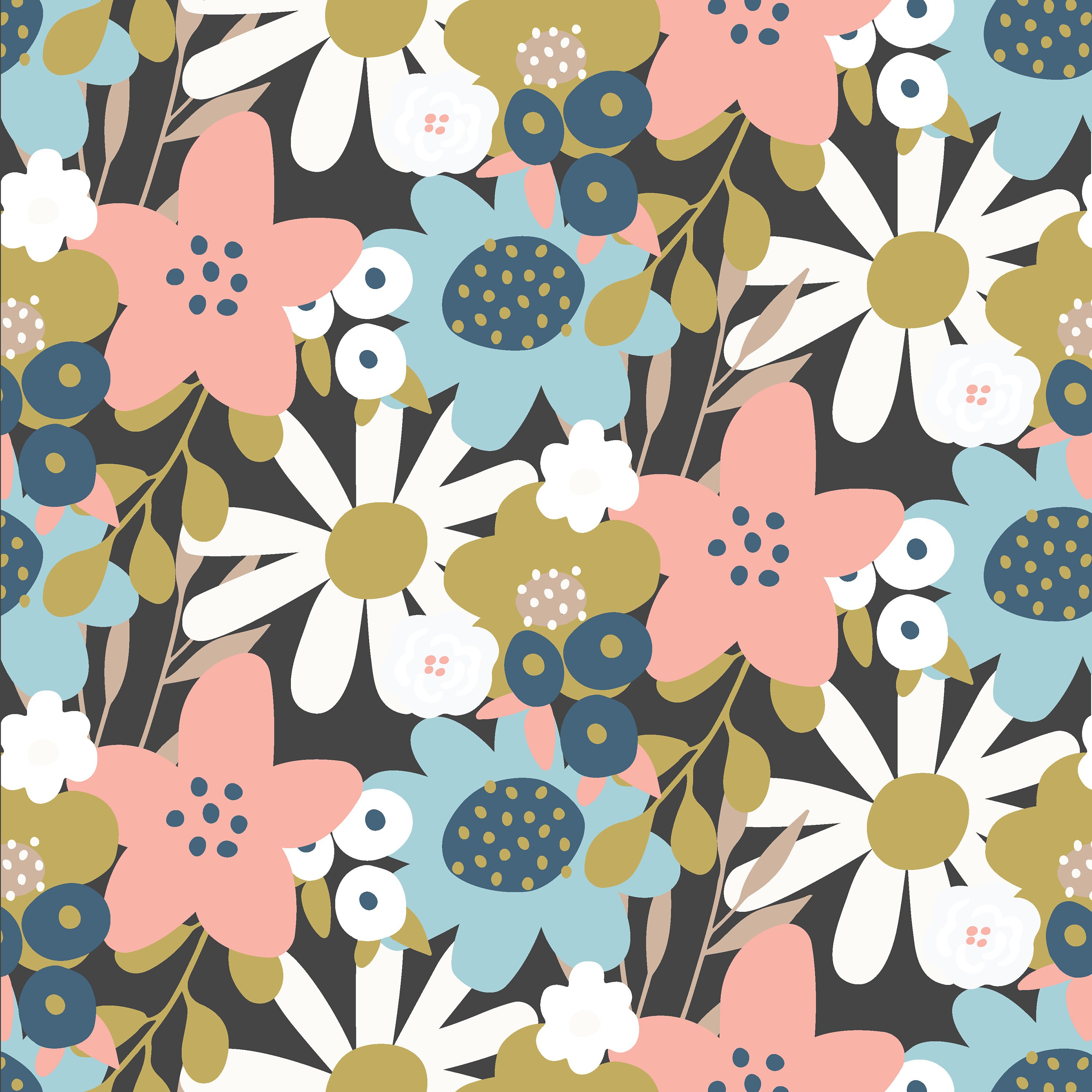 Modern Flowers Blue and Pinkpatterns Digital Paper Pack - Etsy