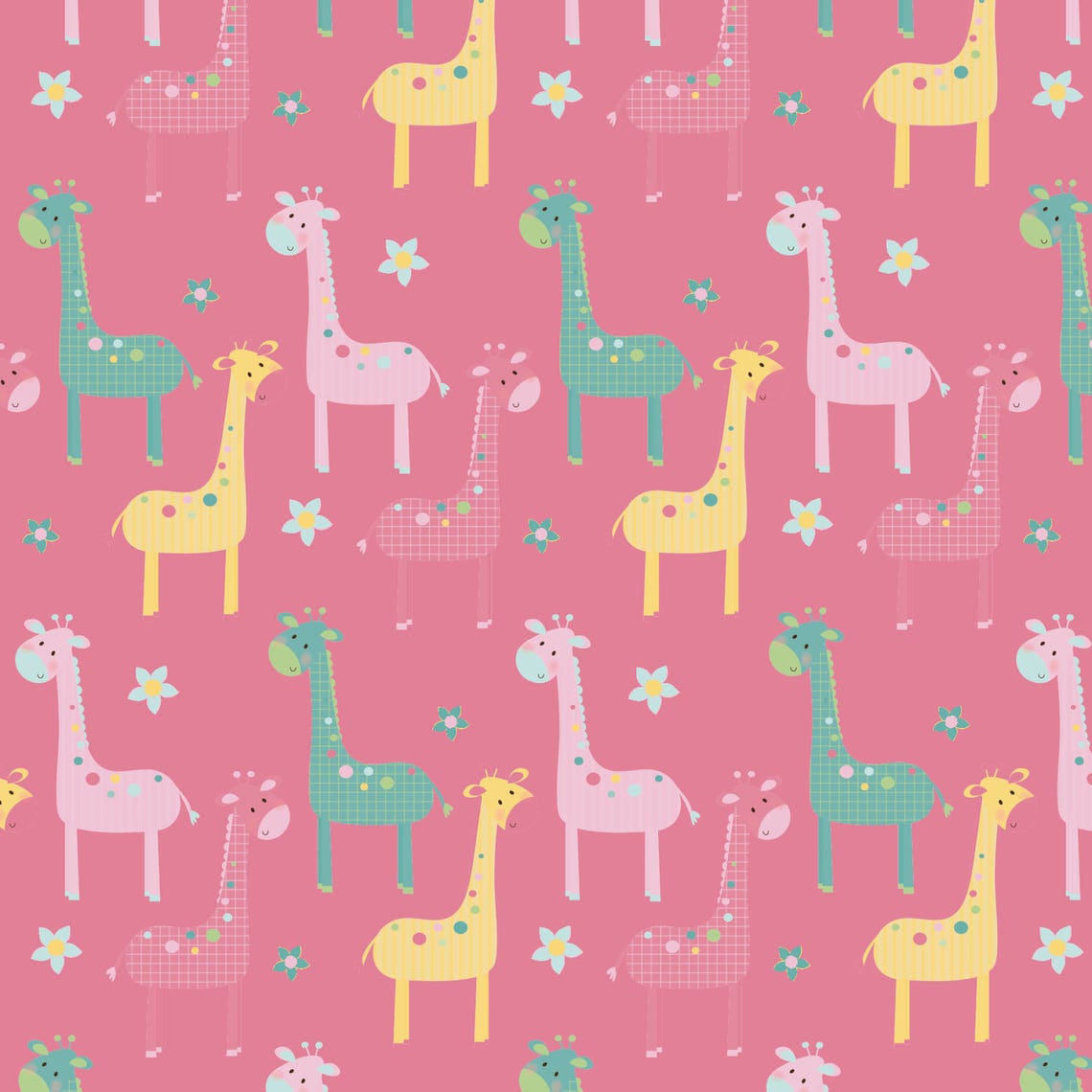 Pattern jungle animals girls printable digital paper pack | Etsy