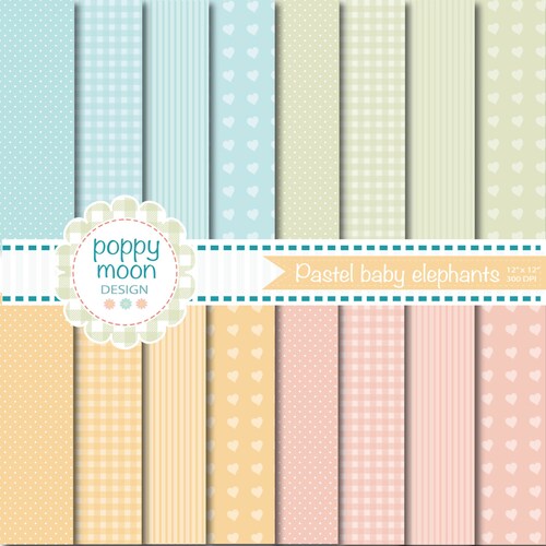 Pastel Digital Paper Pack Scrapbooking Papers 24 Jpg Files 12 - Etsy