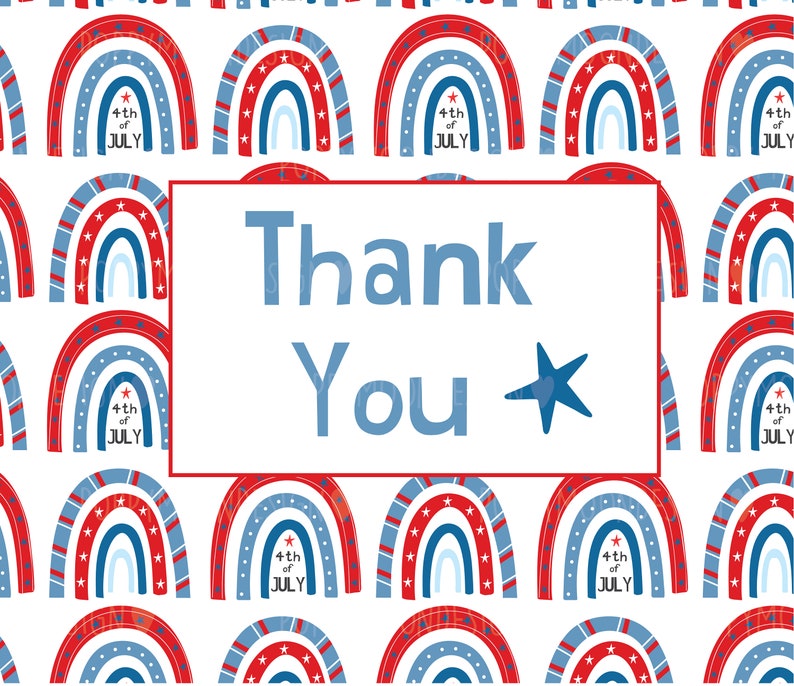 July 4th Rainbows Printable Digital Clipart Set | Etsy