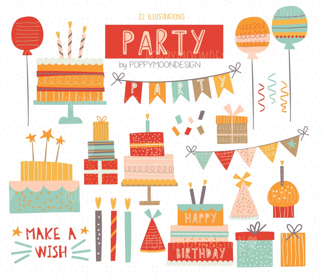 Party, Celebration, Digital Printable Clipart - Etsy