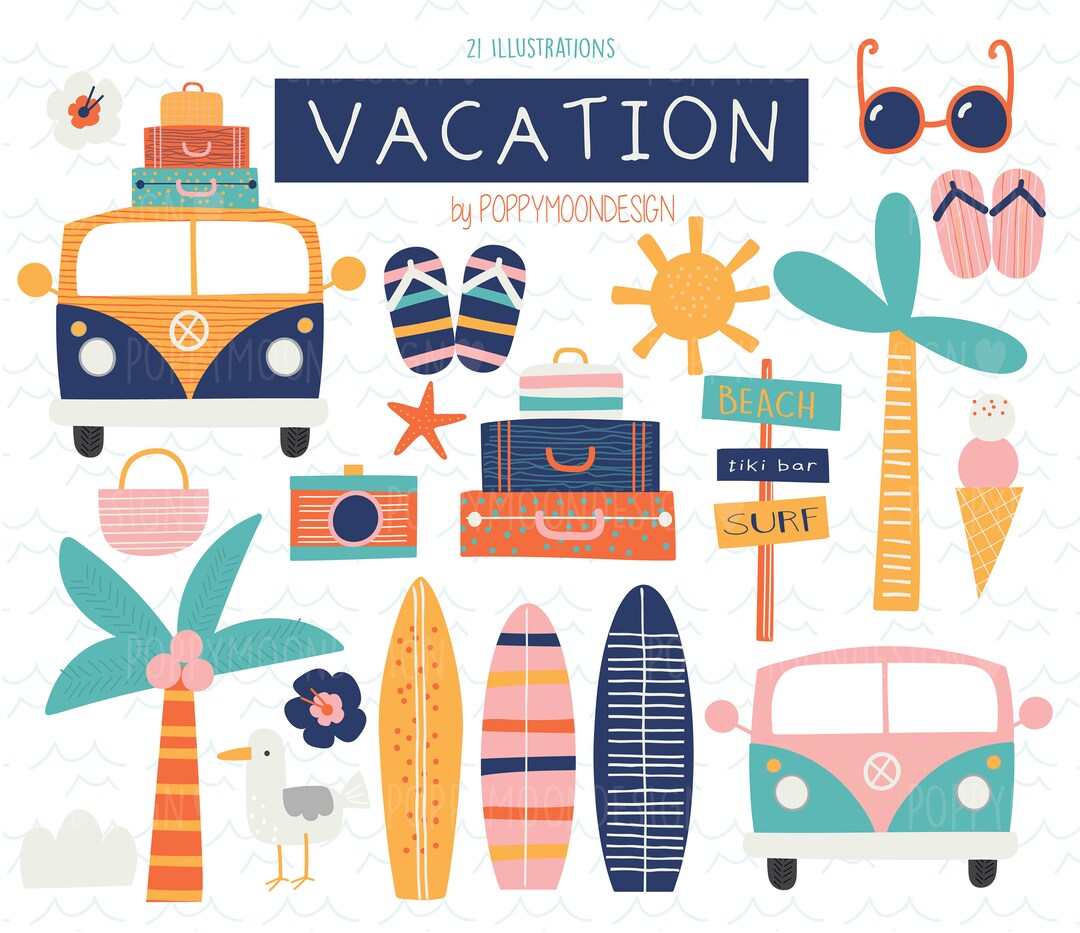 Vacation, Holiday, Summer, Digital Printable Clipart - Etsy