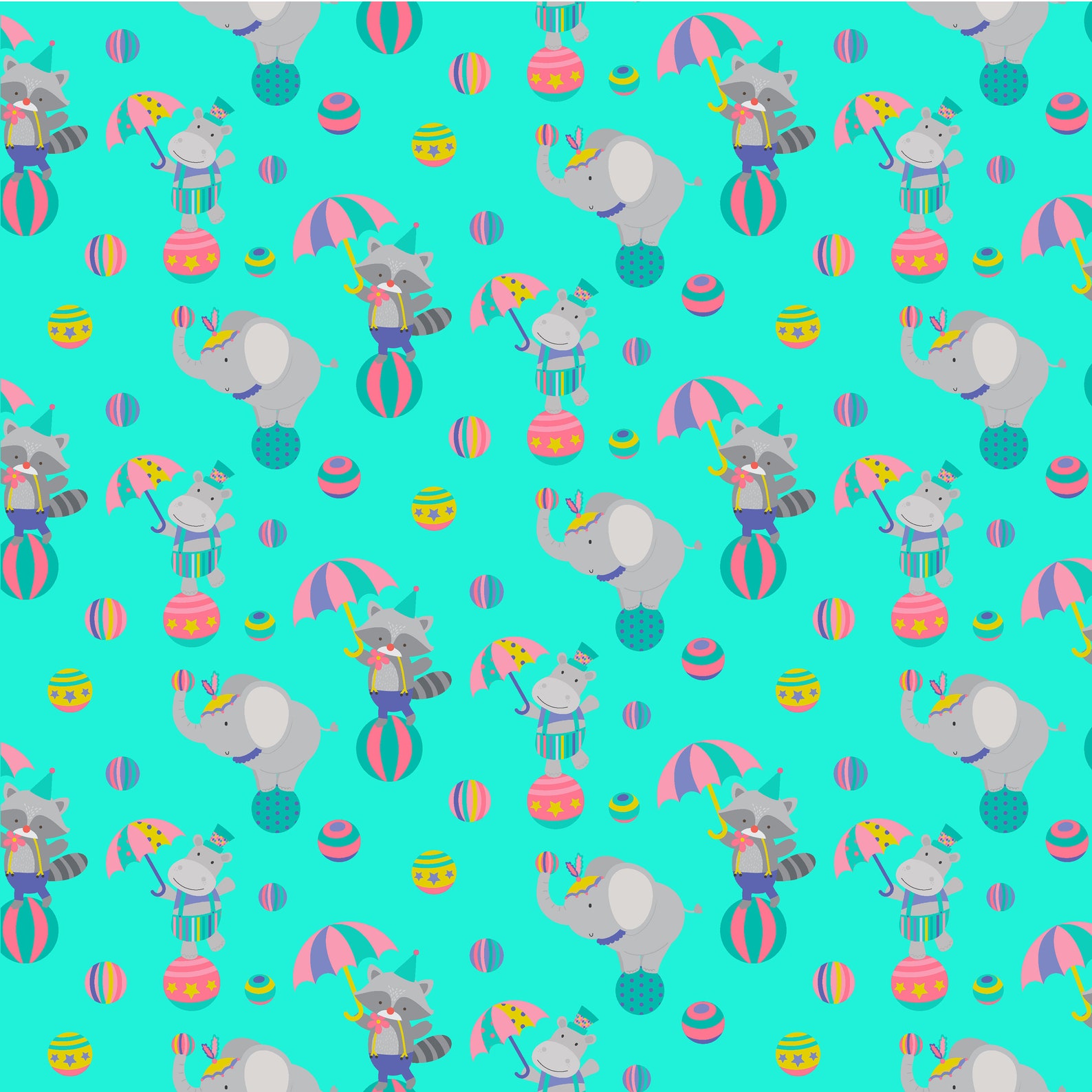 Animal Circus Printable Digital Paper Pack | Etsy