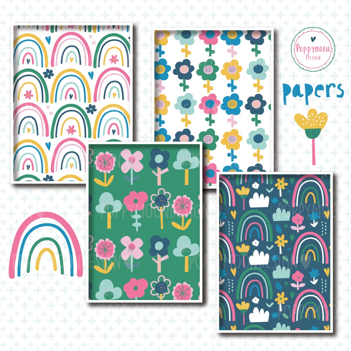 Bright and Beautiful Colourful Printable Digital Paper Pack - Etsy