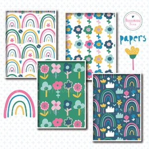 Bright and Beautiful, Colourful, Printable Digital Paper Pack - Etsy