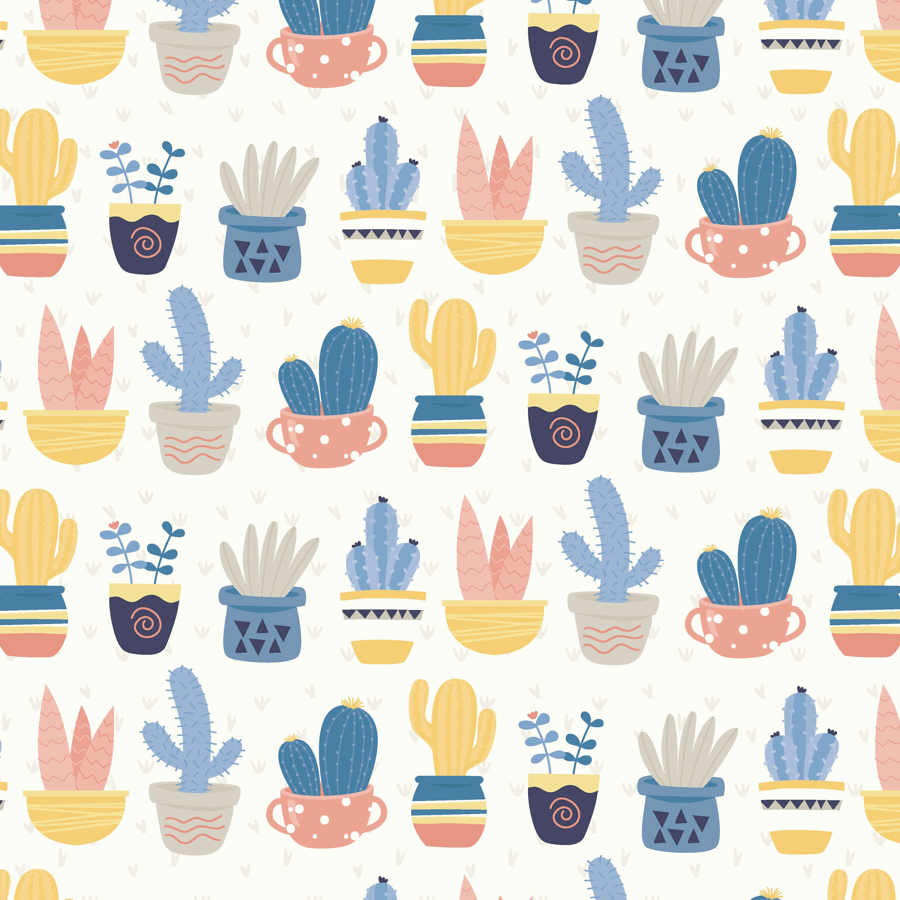 Cactus Printable Digital Paper Set | Etsy