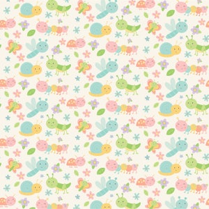 Hello Spring,bugs and Flowers Digital Paper Pack - Etsy