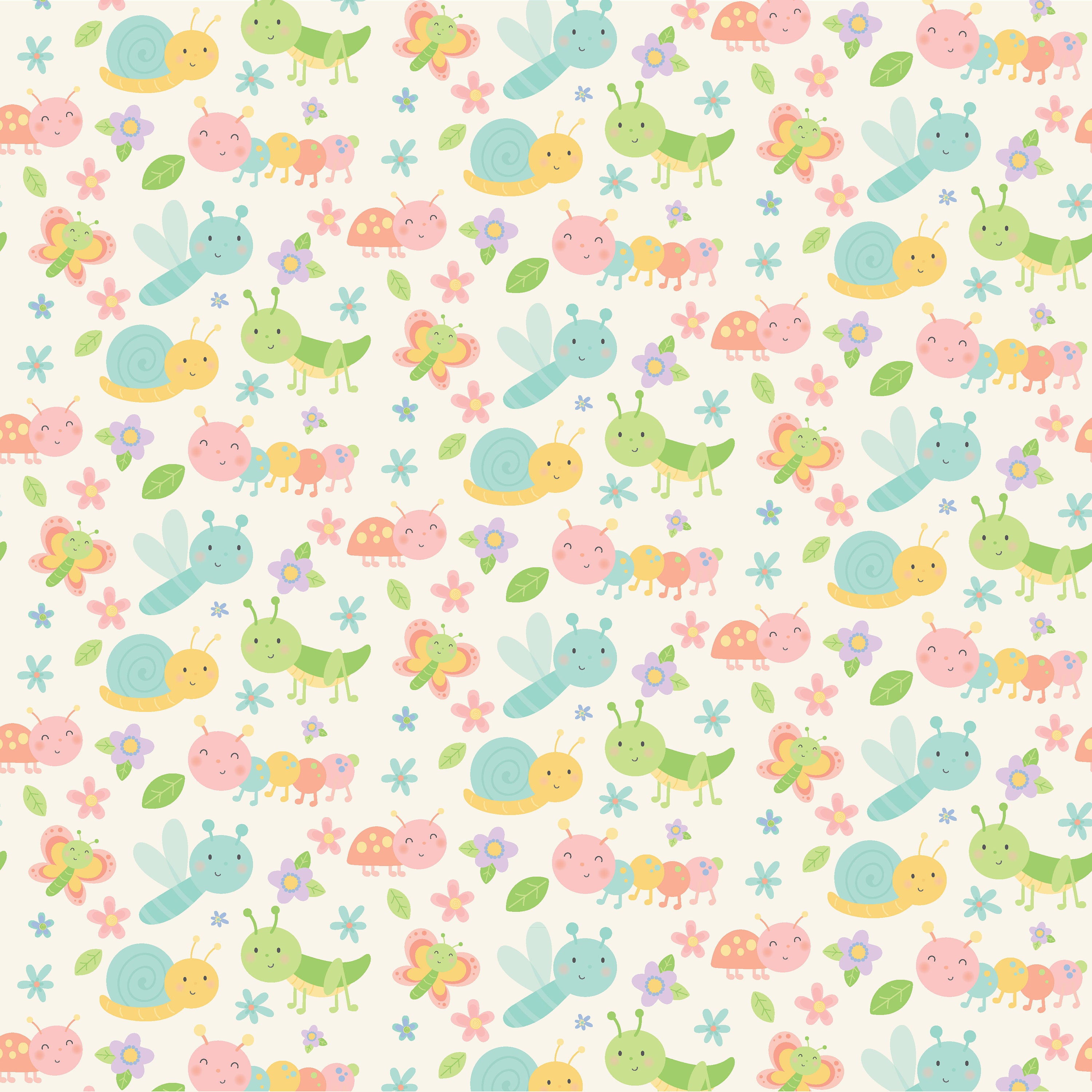 Hello Spring,bugs and Flowers Digital Paper Pack - Etsy