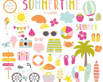 Summer Fun Beach Digital Printable Clipart | Etsy