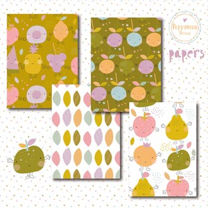 Cutie Fruitie Fun, Fruits, Digital Paper Pack, Scrapbook Paper - Etsy