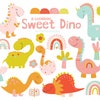 Girls Dino Fun, Dinosaurs, Printable Digital Clipart Set - Etsy