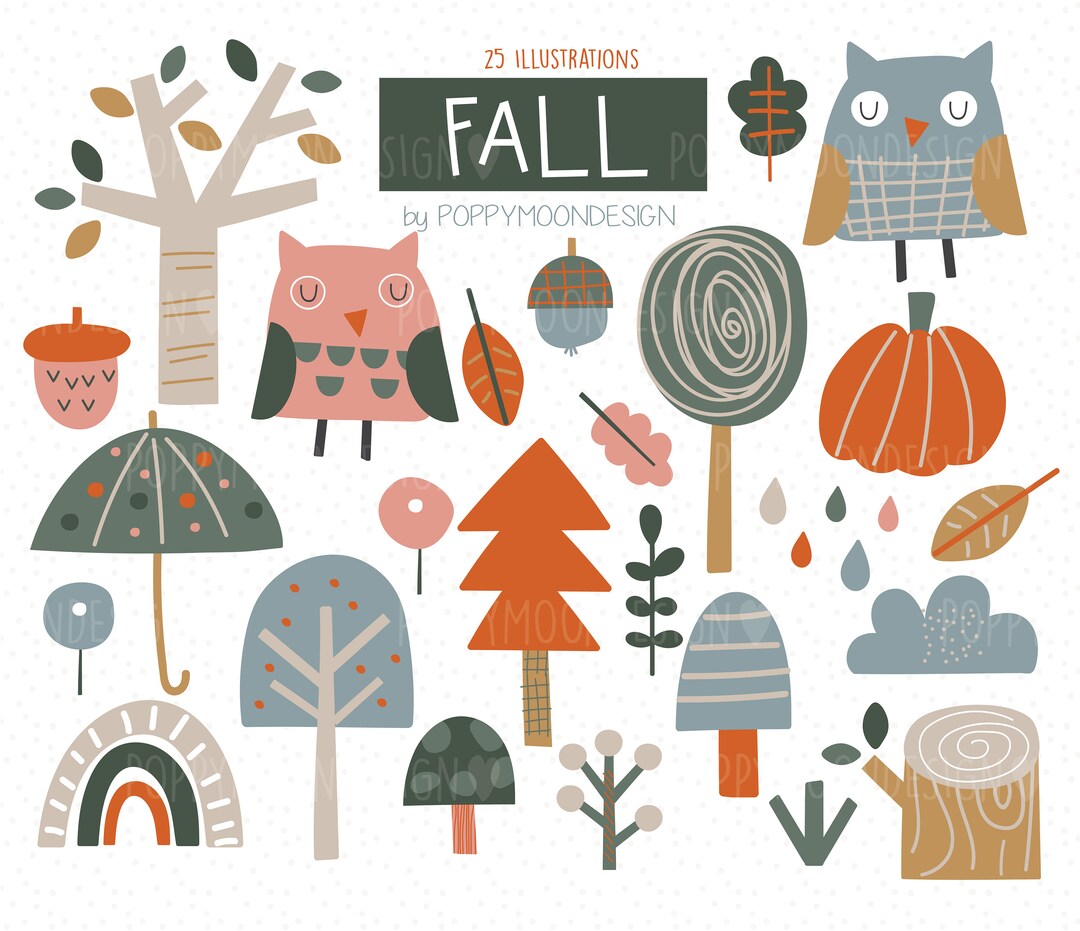 Fall, Autumn Leaves, Digital Printable Clipart - Etsy