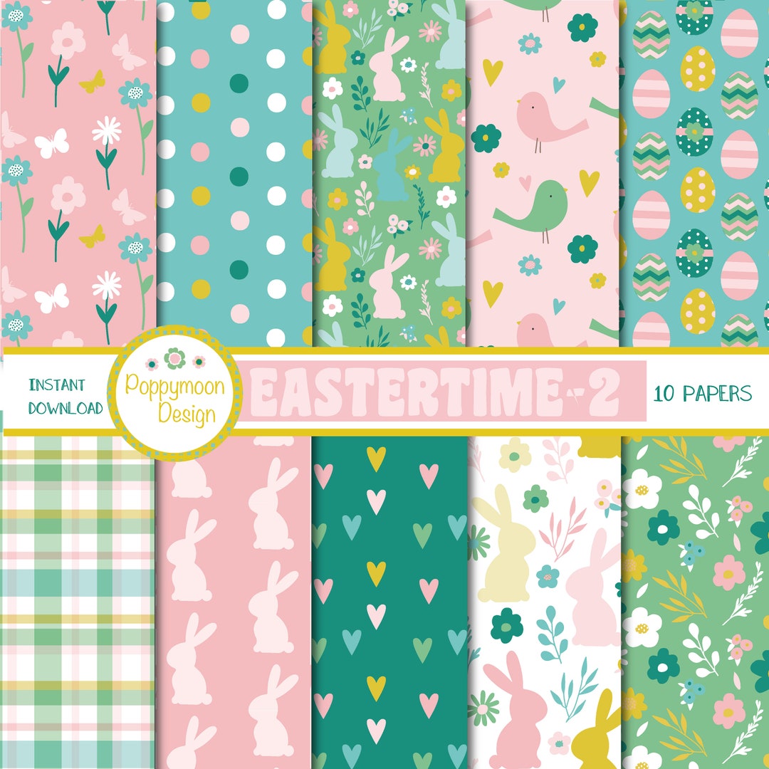 Easter Time-2, Digital Paper Pack - Etsy