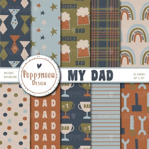 My Dad Fathers Day Dad Patterns Printable Digital Paper - Etsy