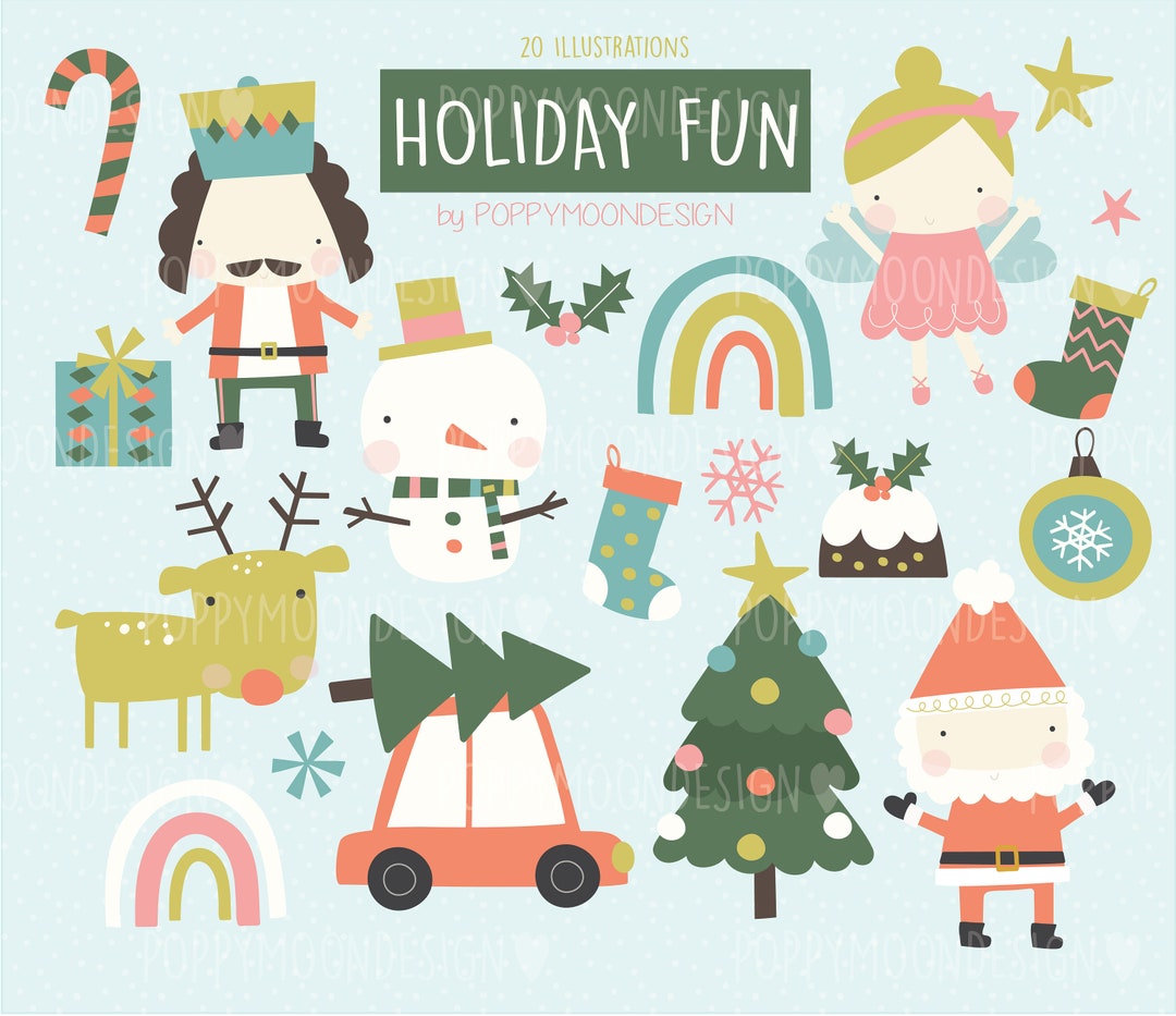 Holiday Fun, Christmas, Digital Printable Clipart - Etsy