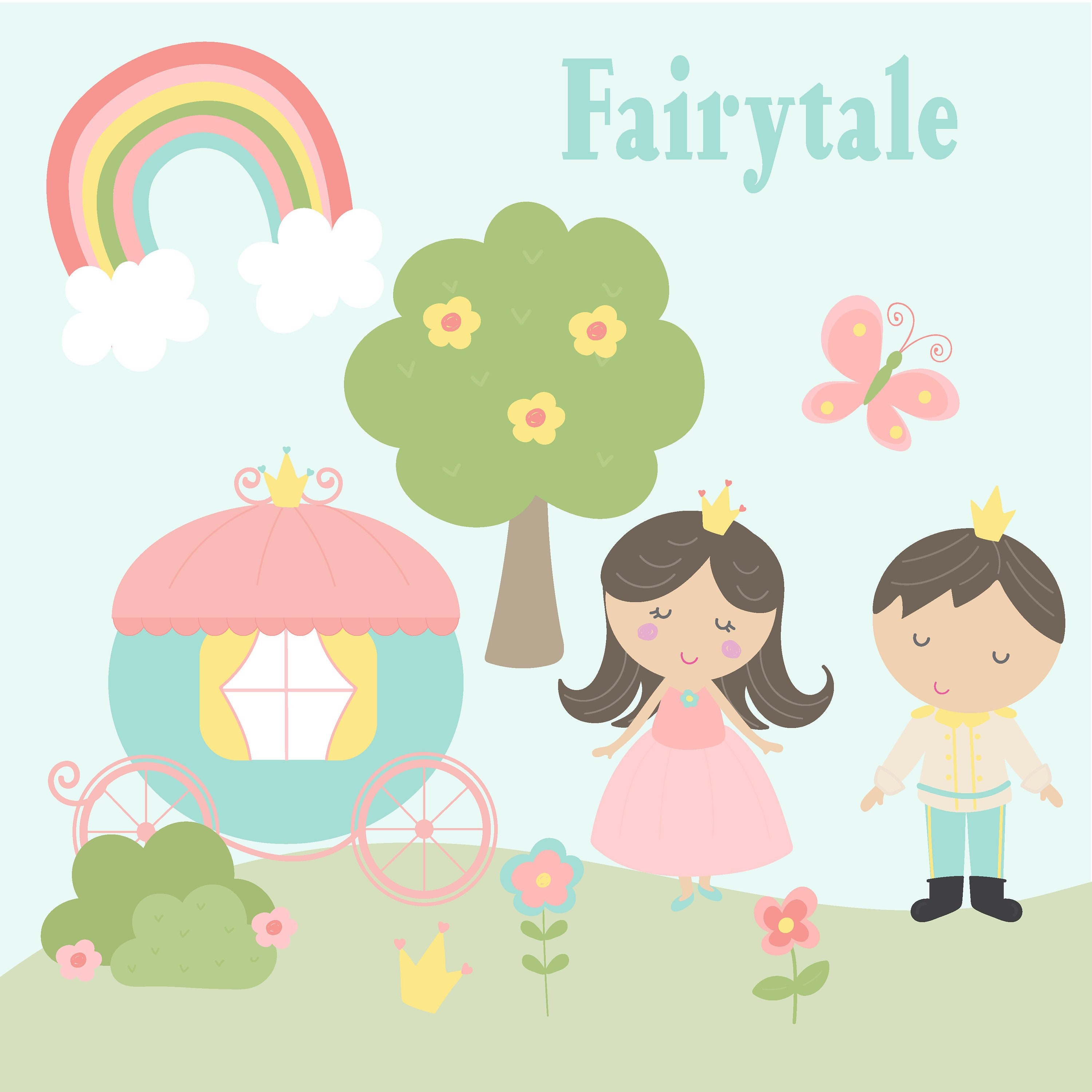 Fairytale Princess Pastel Colours Printable Digital Clipart - Etsy