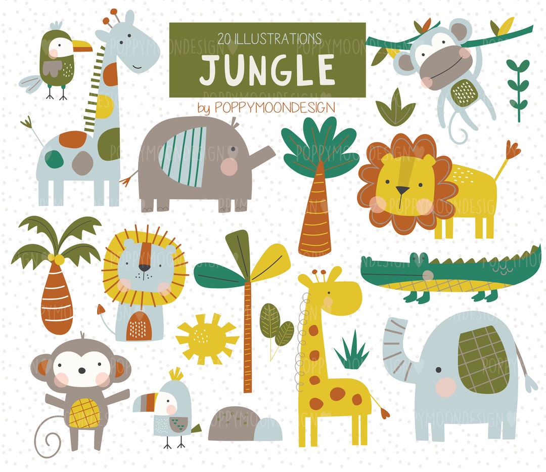 Jungle, Animals , Printable Digital Clipart Set - Etsy