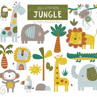 PRINTABLE Set of 8 Jungle Animals Posters, Modern Prints, Kids Room ...