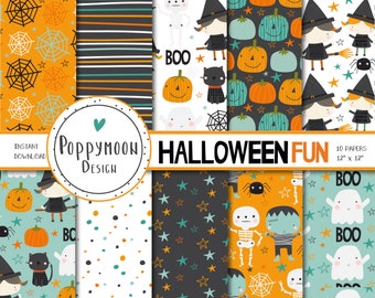 Halloween Fun Spooky Holiday Printable Digital Paper Pack - Etsy