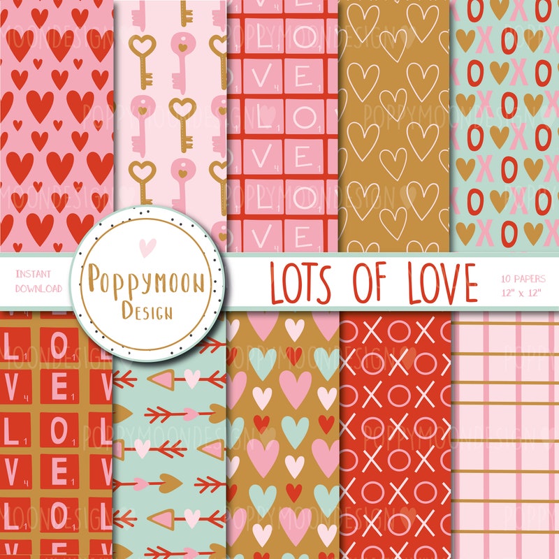 Valentine Digital Paper - Etsy