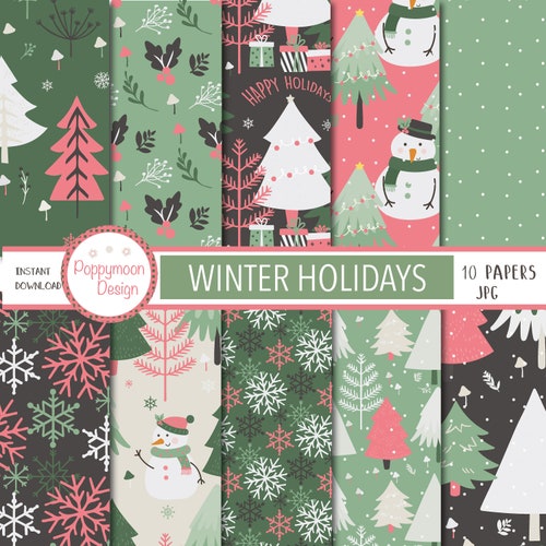 Christmas Elf Printable Digital Paper Pack - Etsy