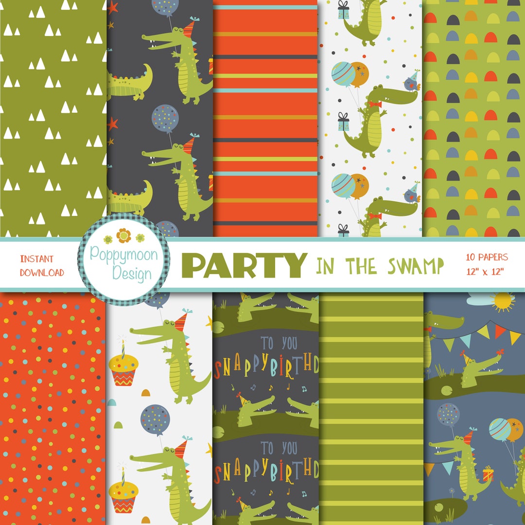 Party in the Swamp, Alligator, Birthday Party Invites,printable Digital ...