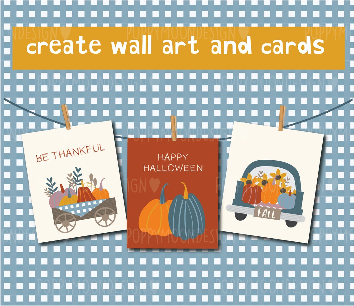 Pumpkins Fall/autumn Digital Printable Clipart - Etsy