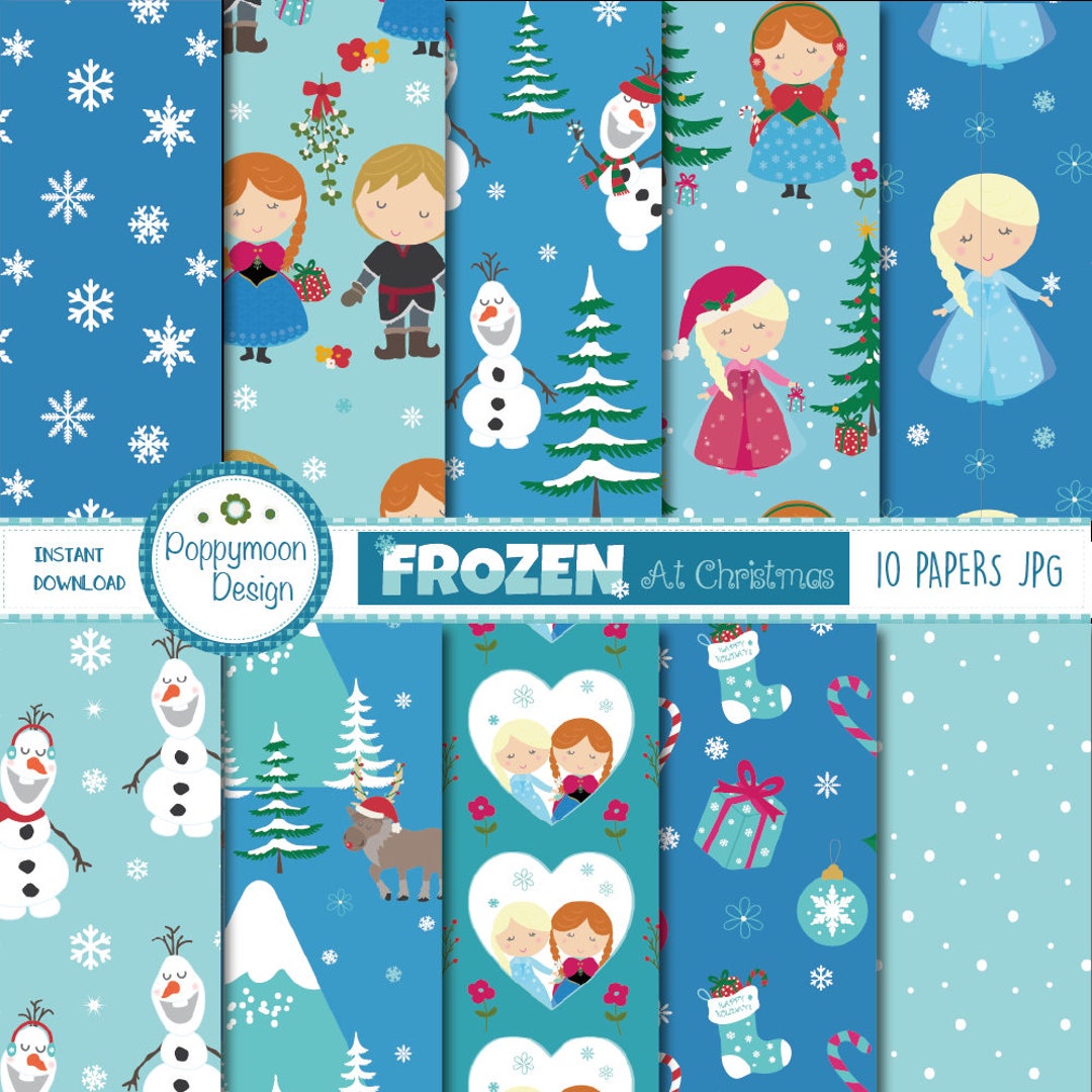 Frozen at Christmas, Printable Digital Paper Pack - Etsy Australia
