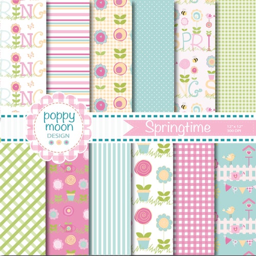 Springtimepastels Digital Paper Pack - Etsy