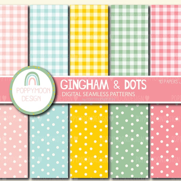 Gingham Polka Dots - Etsy