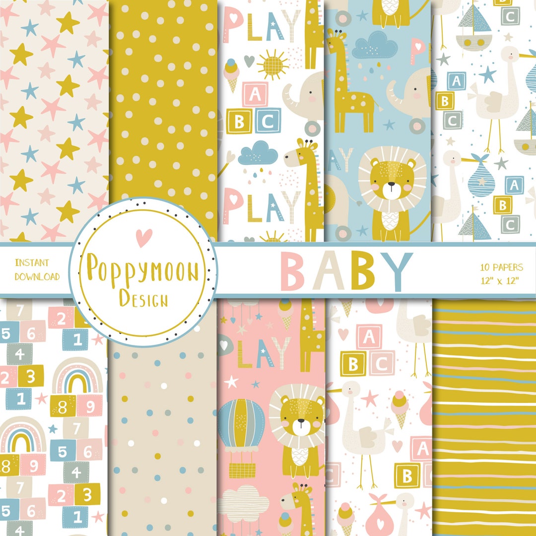 Baby, New Baby , Digital Paper Pack, Scrapbook Paper - Etsy