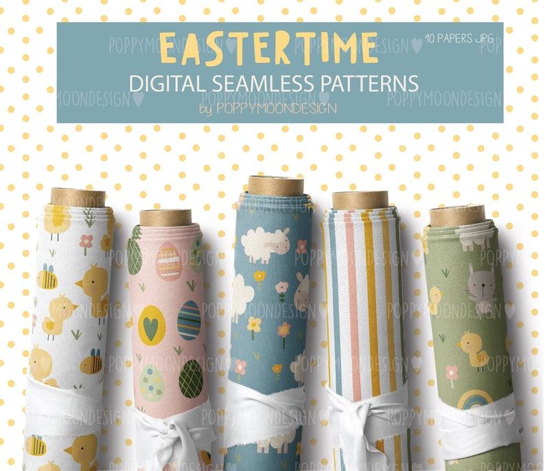 Easter Time, Pastel Spring, Printable Seamless Digital Paper Pack - Etsy