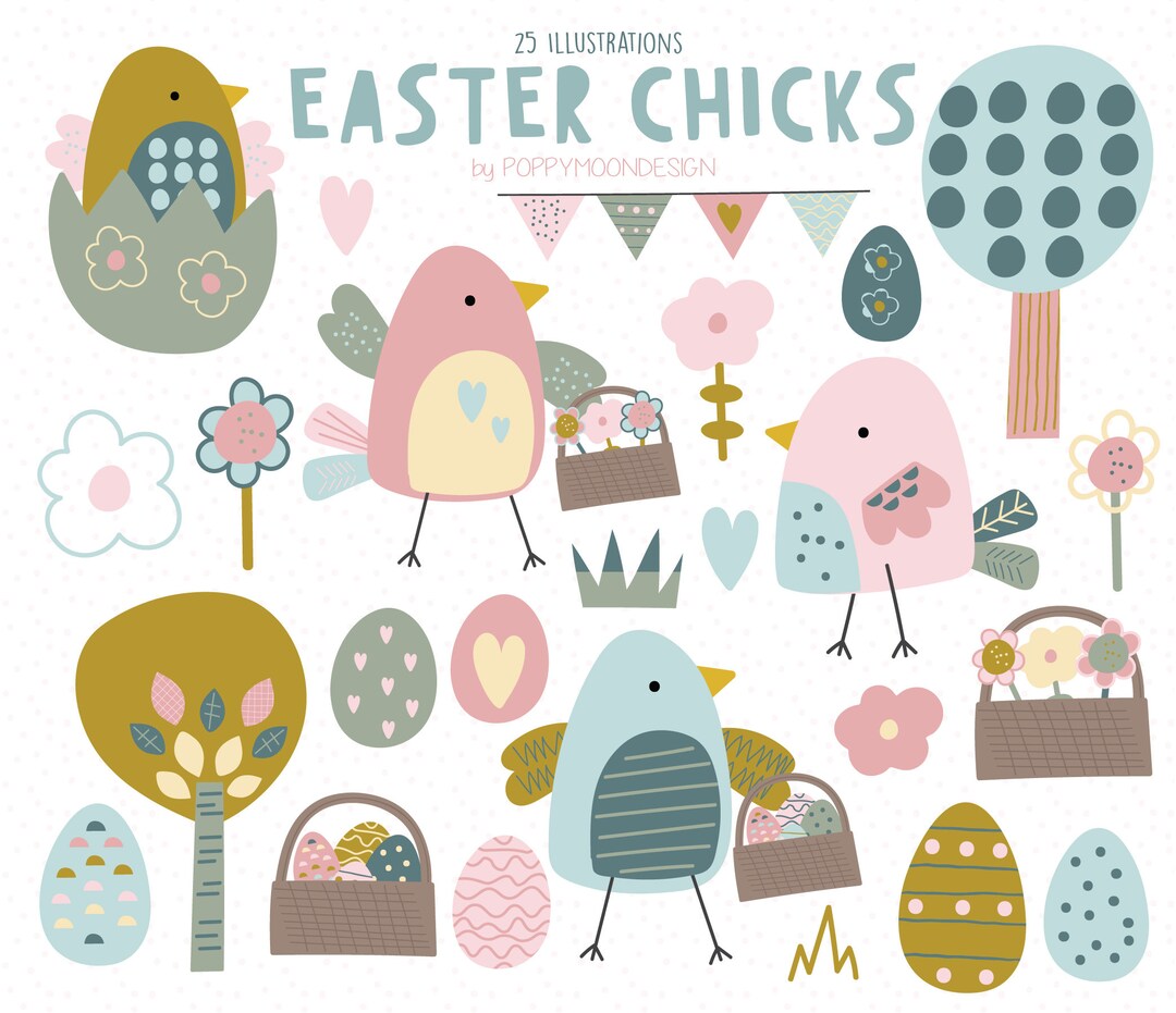 Easter Chicks, Easter, Spring, Digital Printable Clipart - Etsy UK