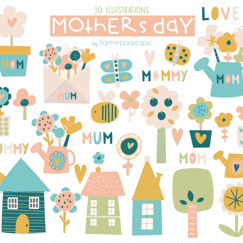 Mothers Day Clip Art - Etsy