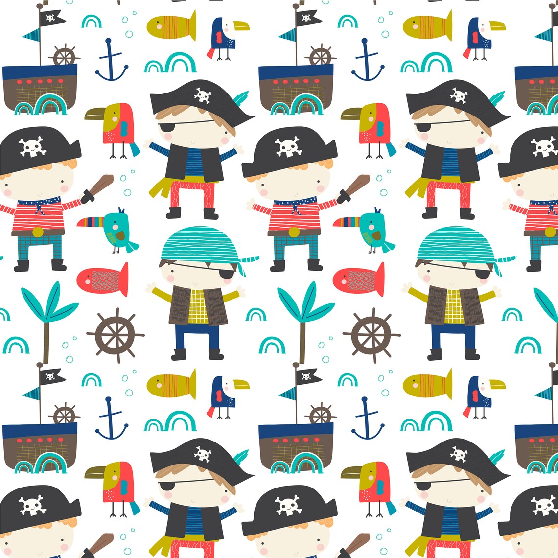 Pirates Printable Digital Paper Pack | Etsy UK