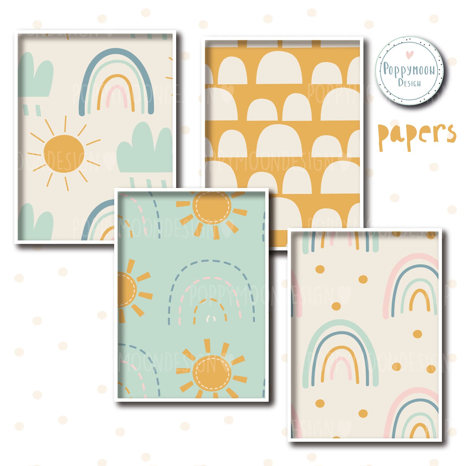 Little Rainbow,baby Pattern, Printable Digital Paper Pack - Etsy