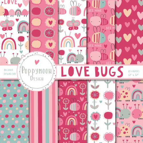 Love Bugs Valentines Wedding Digital Printable Clipart - Etsy