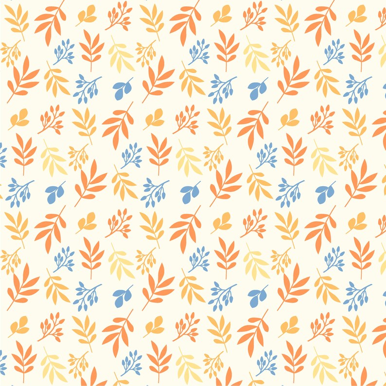 Orange and Blue Themed Pattern Papers, Digital Paper Pack - Etsy